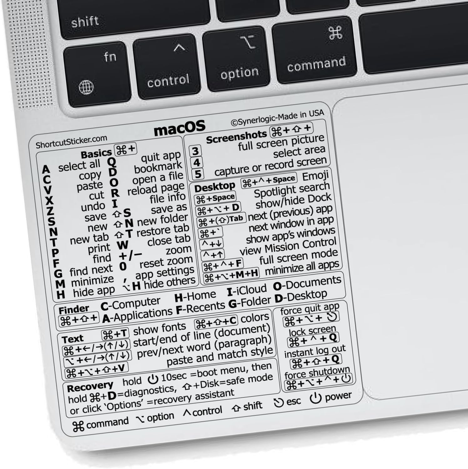 Amazon.com: Easy PC Keys Reference Keyboard-Shortcut Vinyl Sticker for ...