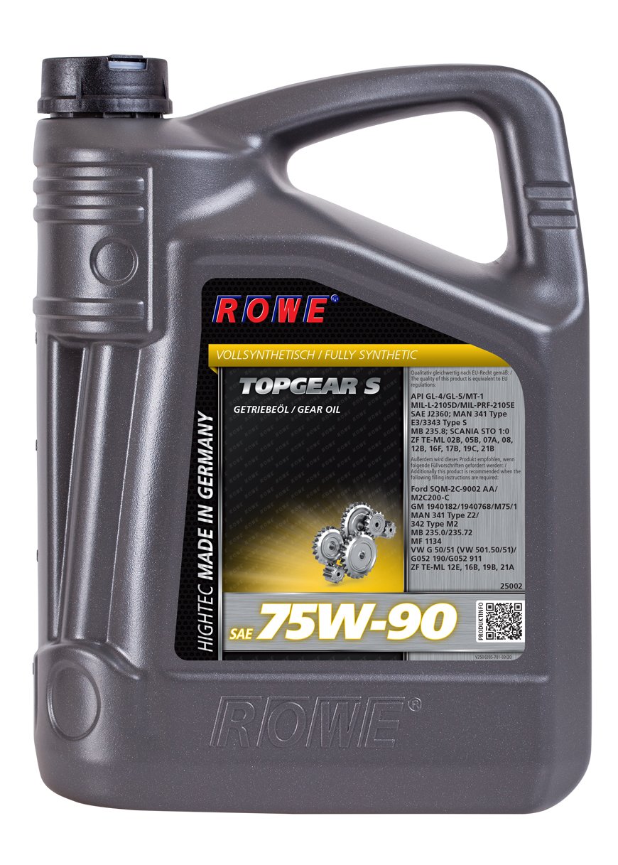 ROWE Hightec Topgear SAE 75W-90 S - 5 Liter PKW Getriebeöl vollsynthetisch | Made in Germany ...