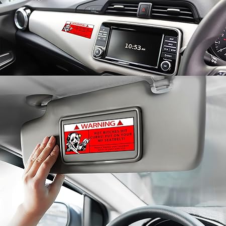 Amazon.com: Funny Vehicle Safety Warning Rules Sticker Adhesive Vinyl ...