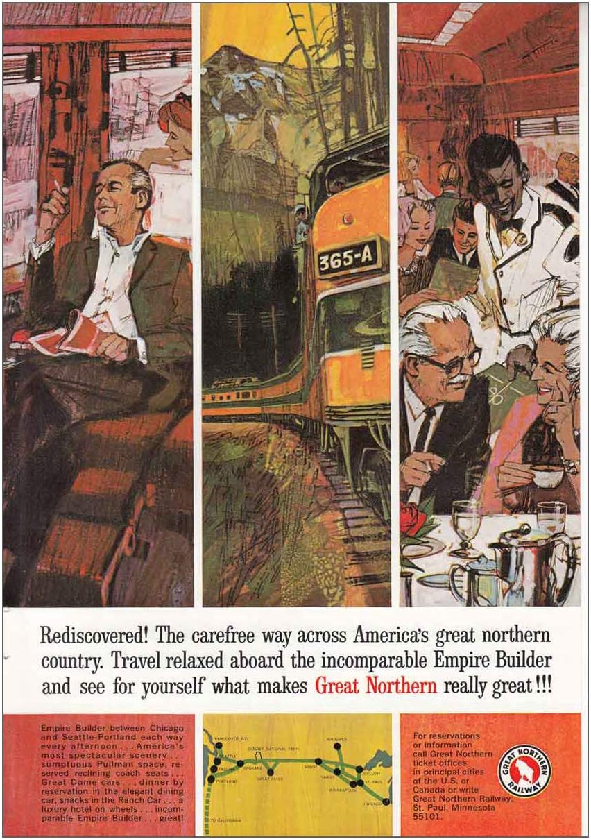 Amazon.com: RelicPaper 1965 Great Northern Railway: Empire Builder ...