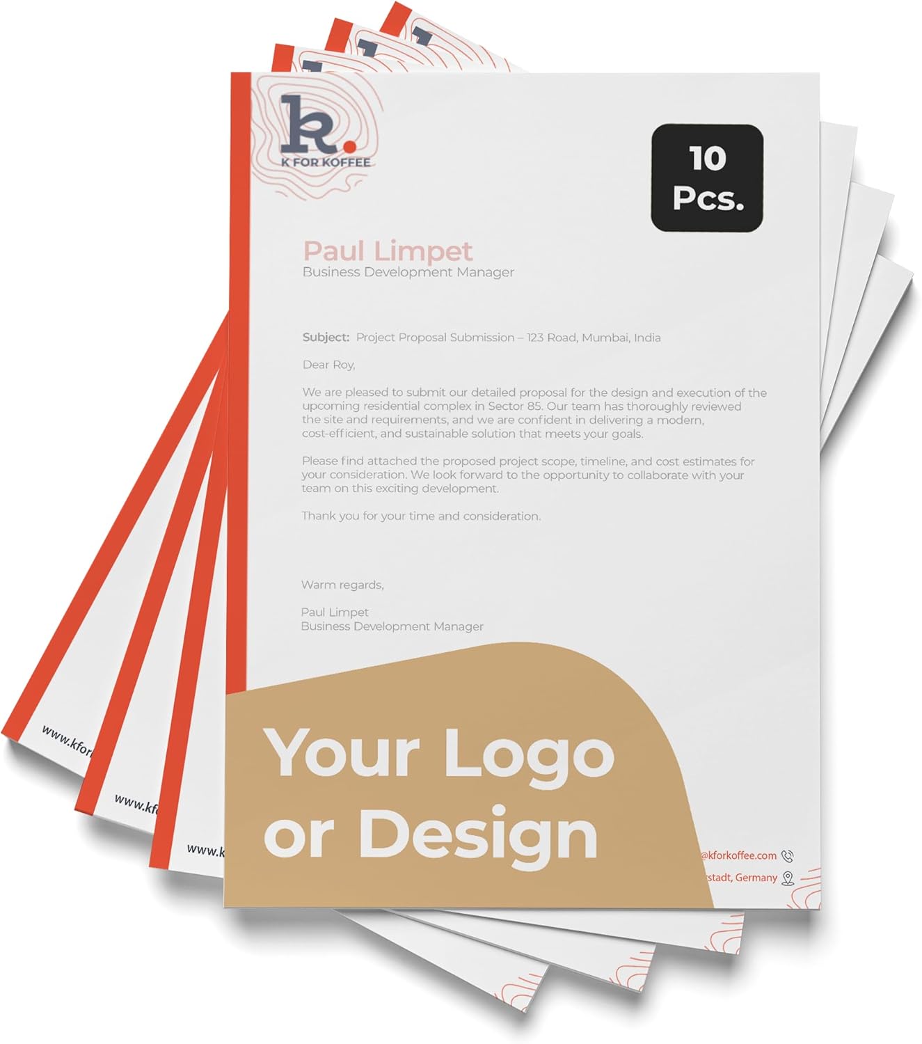 Cimpress Custom A4 Letterhead Paper - Personalised Business Stationery ...