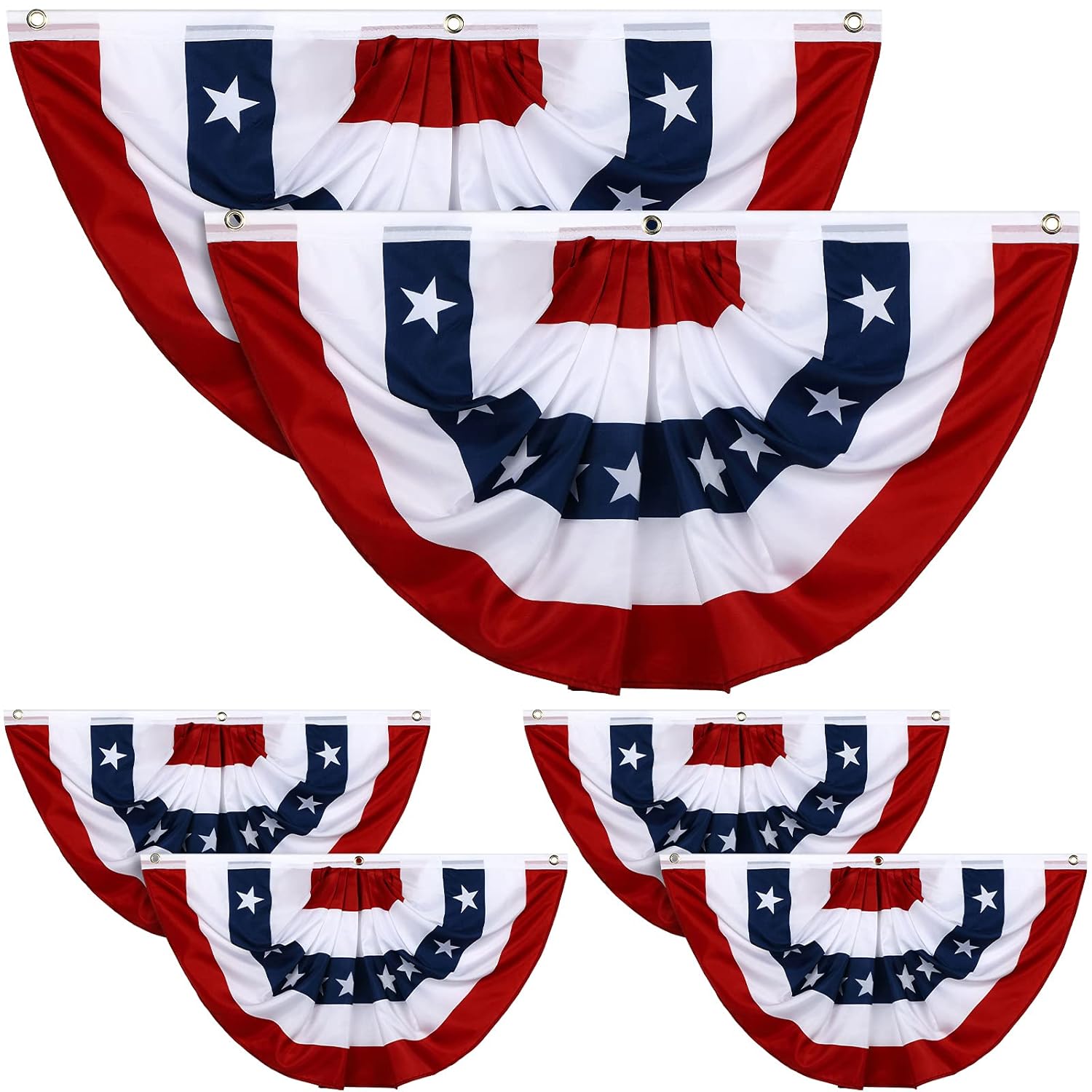 American Flag Pleated Bunting USA Pleated Fan Flag Patriotic Bunting ...