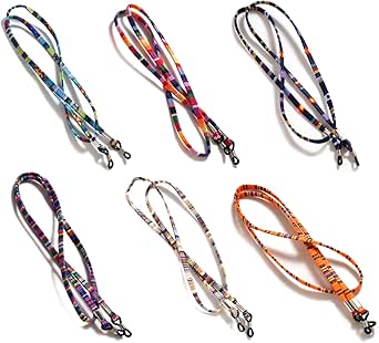 MSKS Glasses Strap, 6Pcs Eyeglasses Straps Chain, 5mm Nylon Non-Slip ...