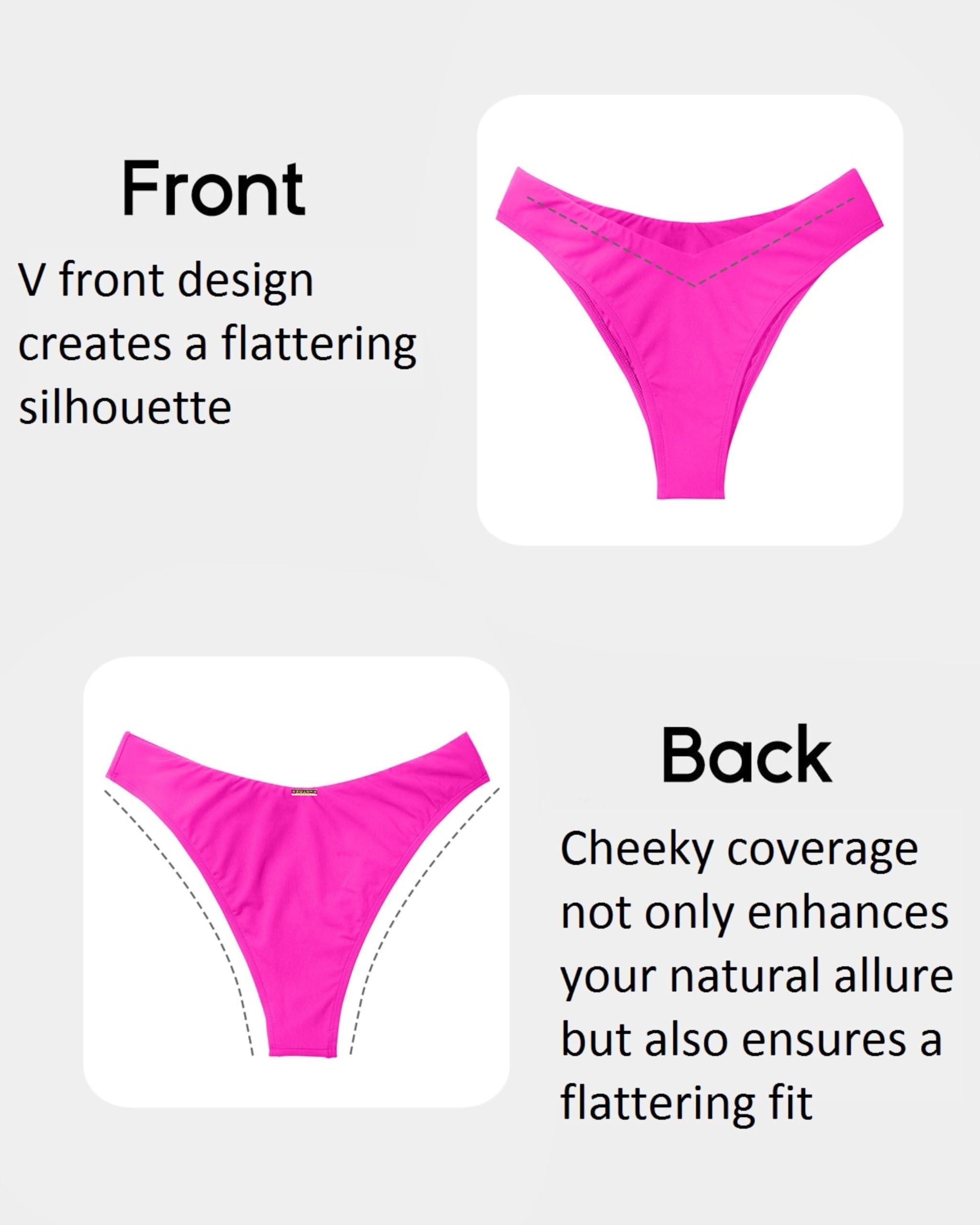 Snapklik.com : Women Cheeky Bikini Bottoms V Cut Swim Bottom High Cut ...