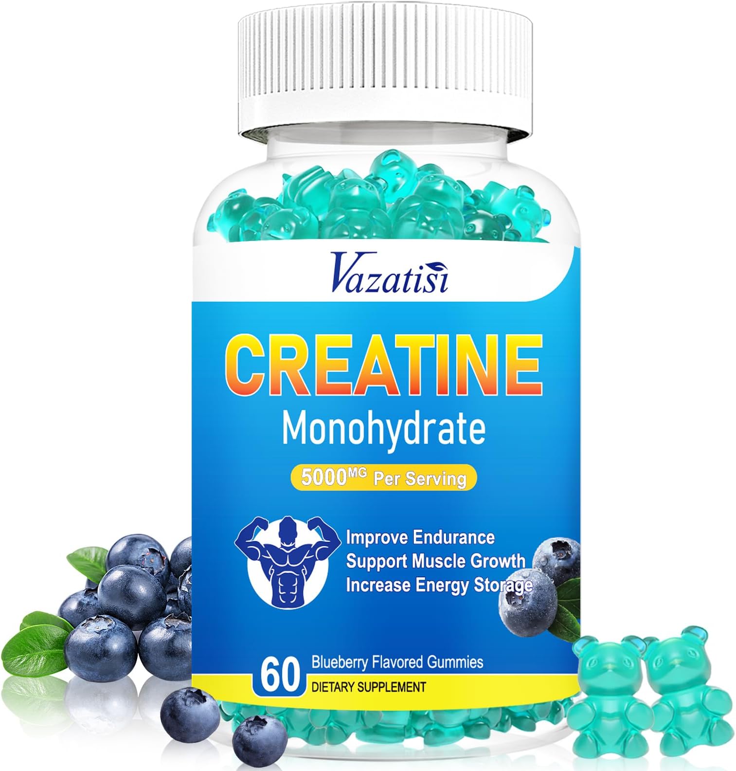 Amazon.com: Creatine Monohydrate Gummies 5g for Women & Men, Sugar Free ...