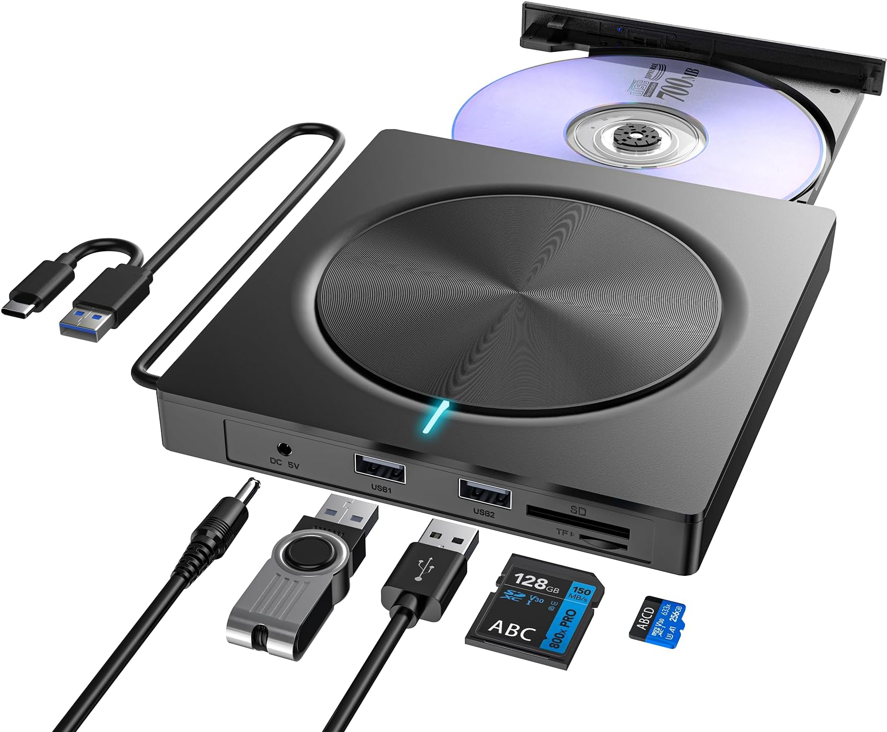 Verbatim External Slimline CD/DVD Writer, USB 3.2 Gen1 mit USB-C ...