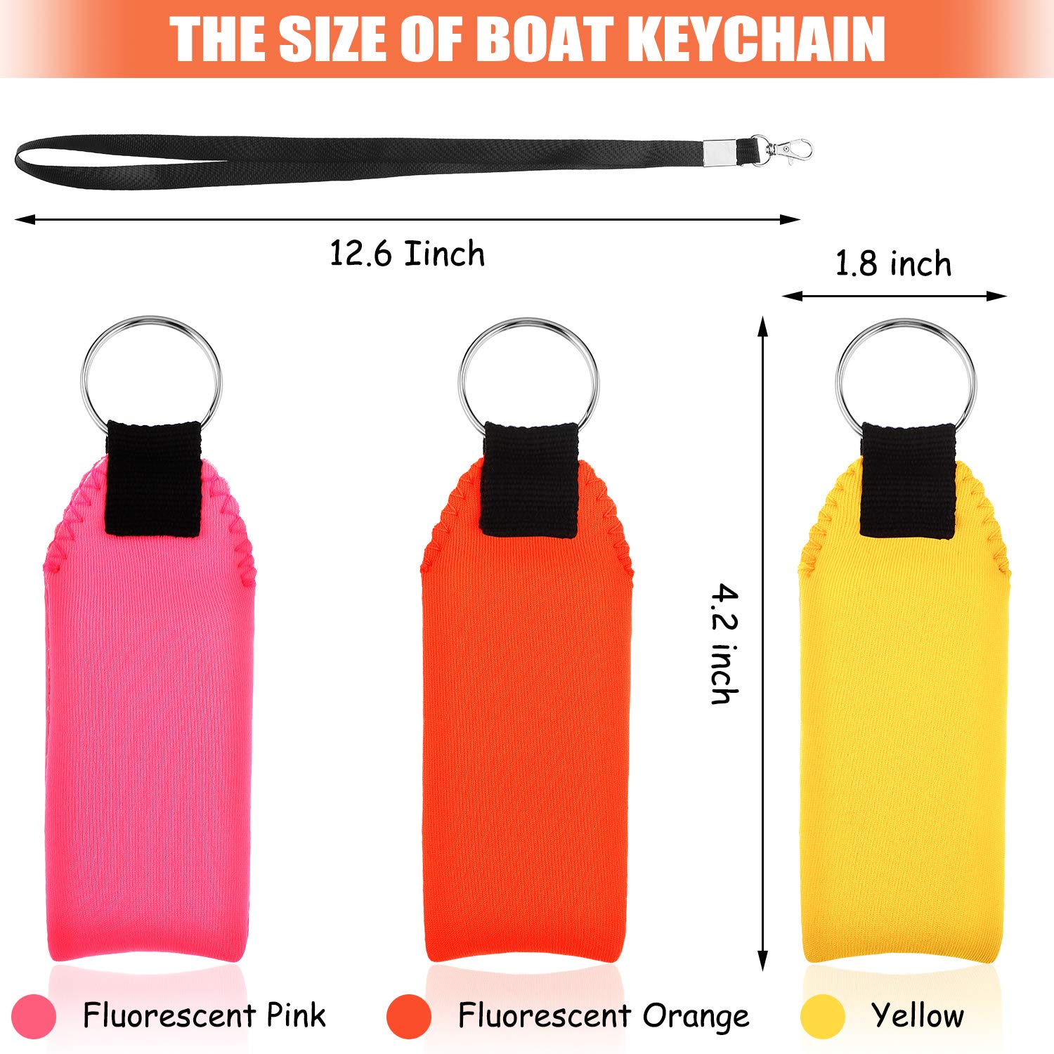 Snapklik.com : TecUnite Floating Neoprene Boat Keychain, 3 Pack Key ...