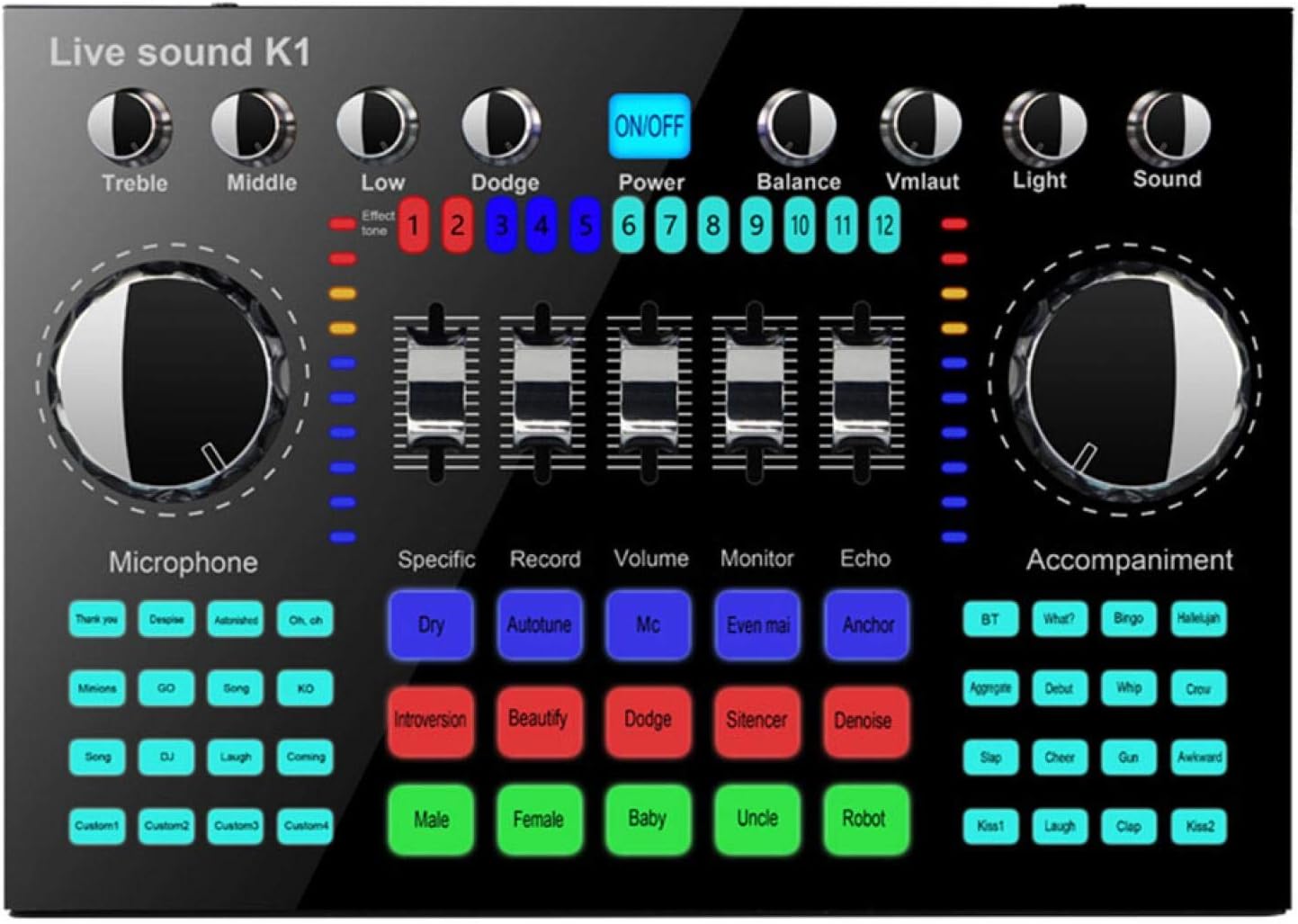 Amazon.com: CALIDAKA Bluetooth Mini Sound Mixer Board Live Sound Card ...