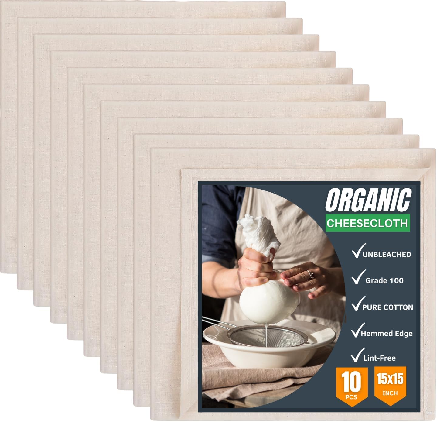 Amazon.com: XelNaga 5 Pack Muslin Cloths Reusable for Straining, 100% ...