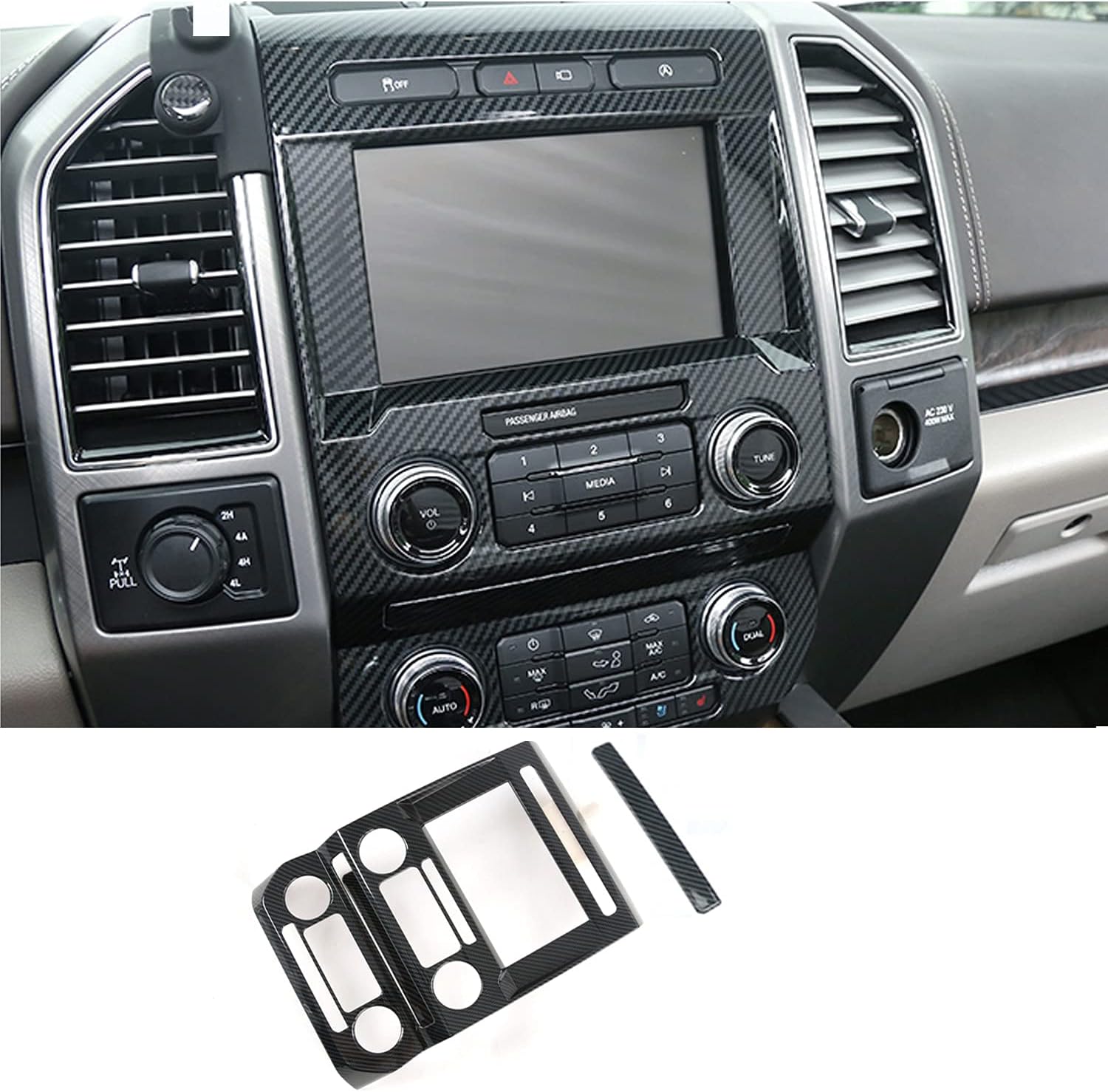 Amazon.com: Keptrim for F150 ABS Carbon Fiber Center Console Dash ...
