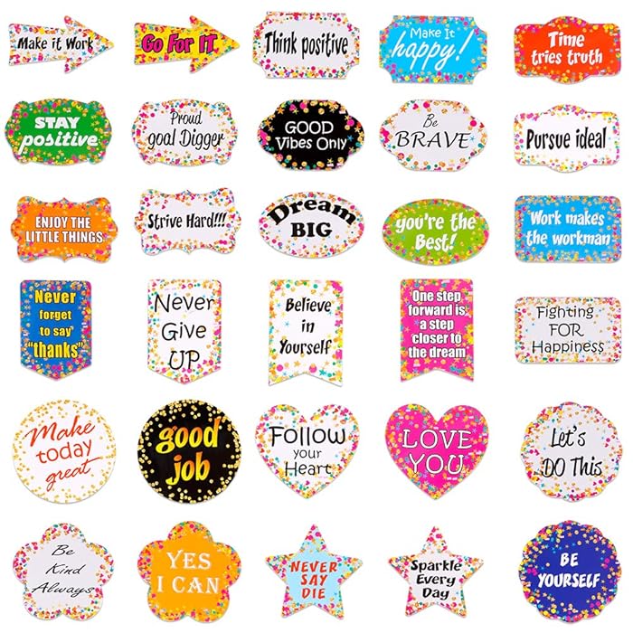 Buy FaCraft 30 Pieces Positive Saying Sticker,Confetti Positive Saying ...