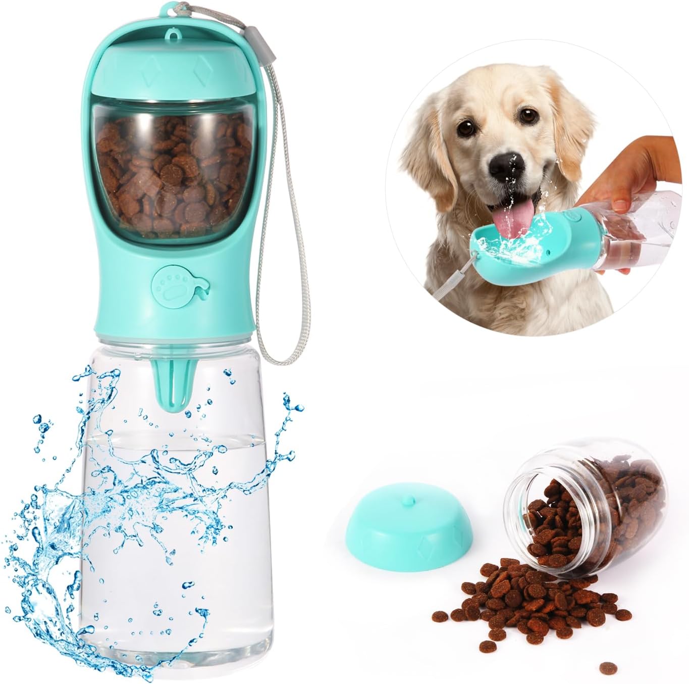 Pet Supplies : Rdipsie Portable Dog Water Bottle 2 in 1, Dog Water ...