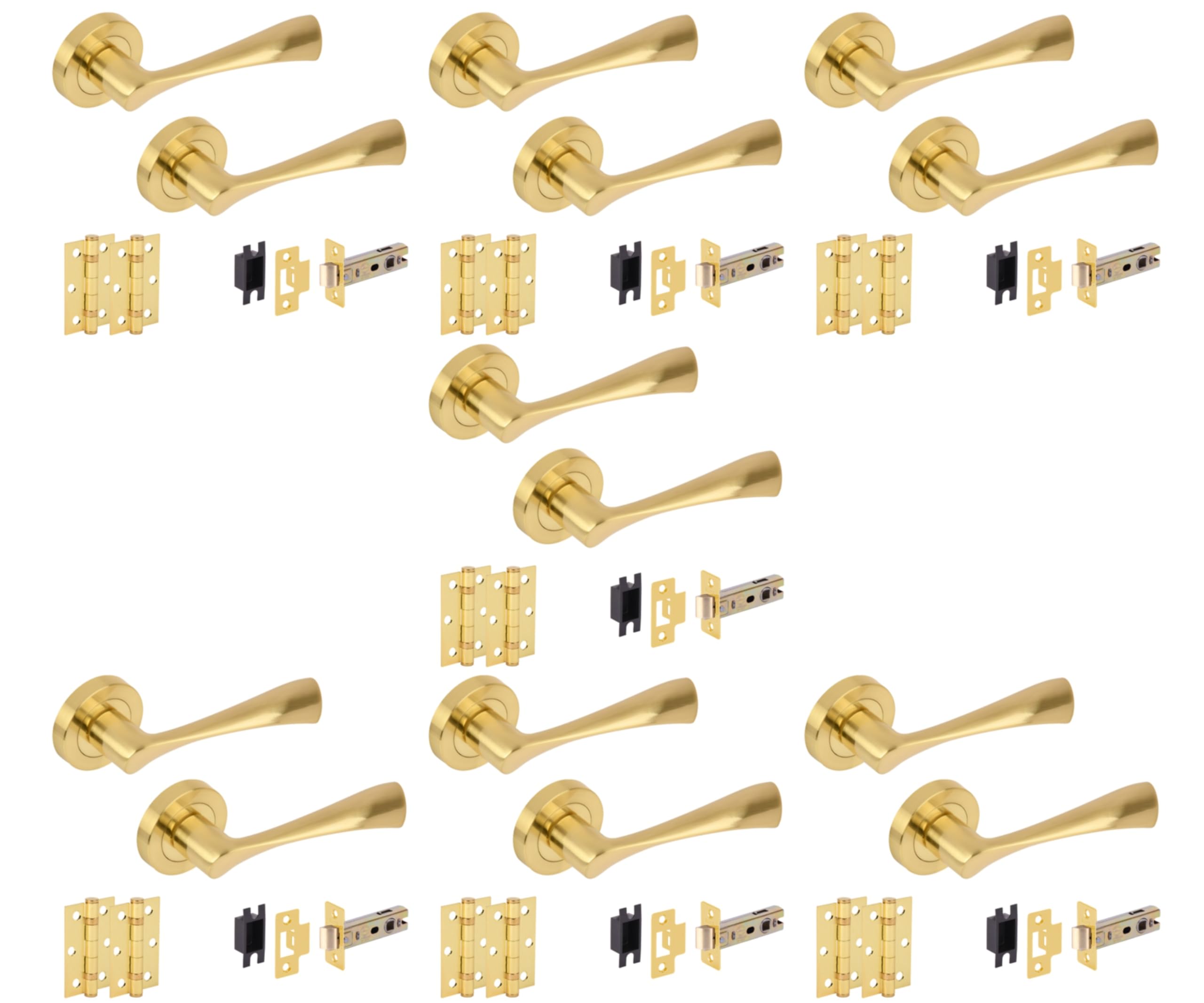 HANDLEZONE® 7 Sets Zena Internal Door Handles on Rose Lever Latch Packs ...