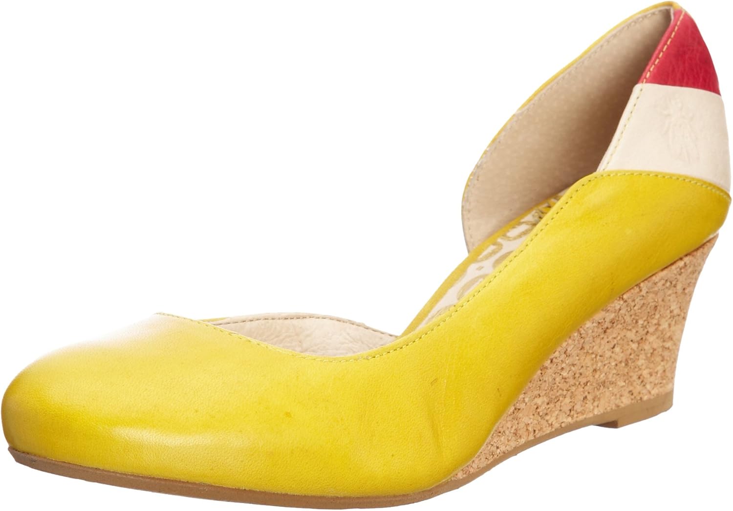 Fly London Women's Seagle Yellow/Cream/Rubi Wedge Heels P142124001 8 UK ...
