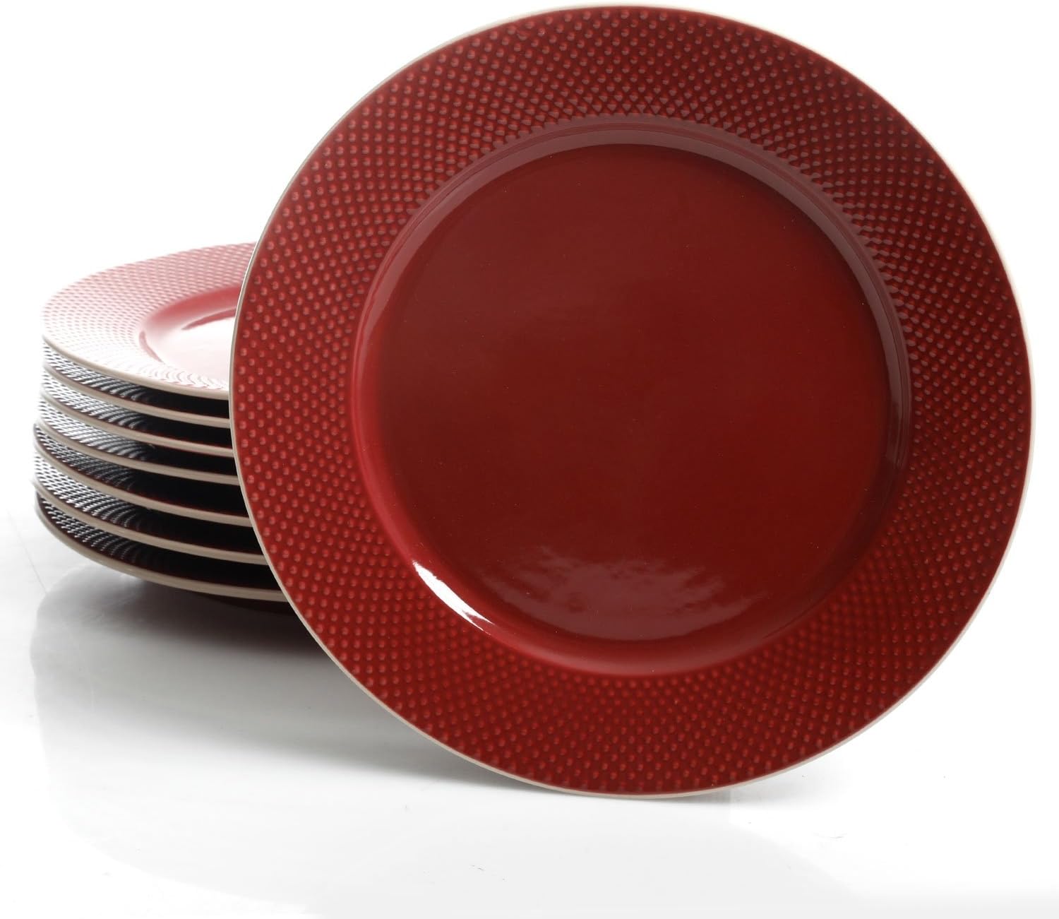 Amazon.com | Gibson Elite Lilith 8 Pack Dinner Plates with Embossed ...