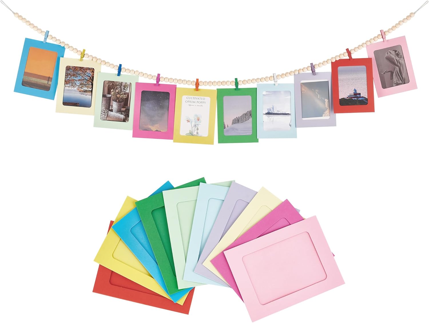 Amazon.com: Mkono Hanging Photo Display with Clips and Frames, Boho ...