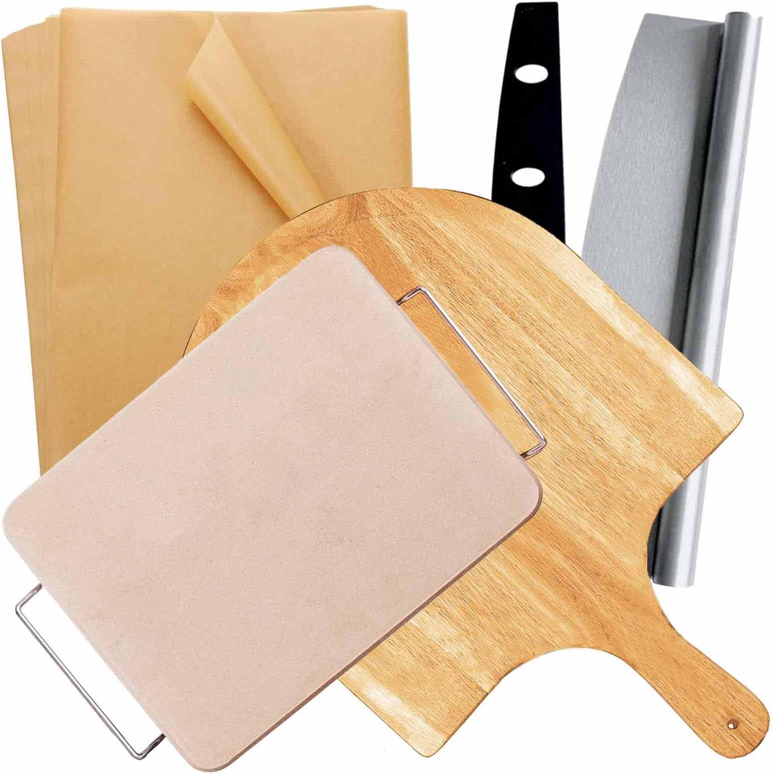 Amazon.com: 4 PCS Rectangle Pizza Stone Set, 15" Large Pizza Stone for ...