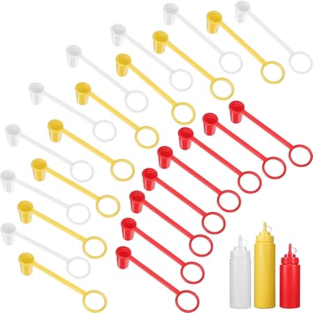 Amazon.com: 24 Pieces Squeeze Bottle Caps With Twist On Cap Lids ...