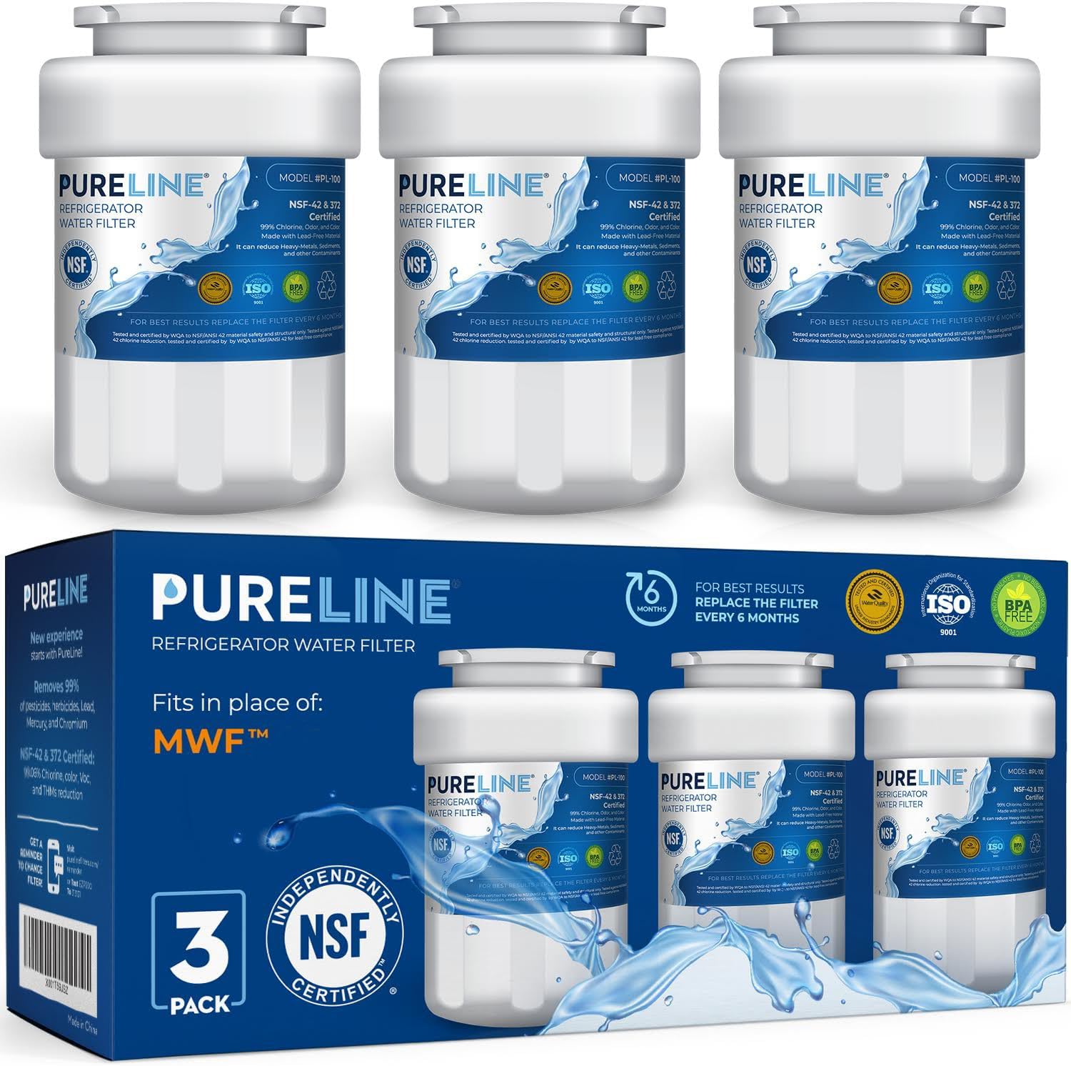 Amazon.com: Pureline Replacement for MWF Water Filter, Smartwater MWFP ...