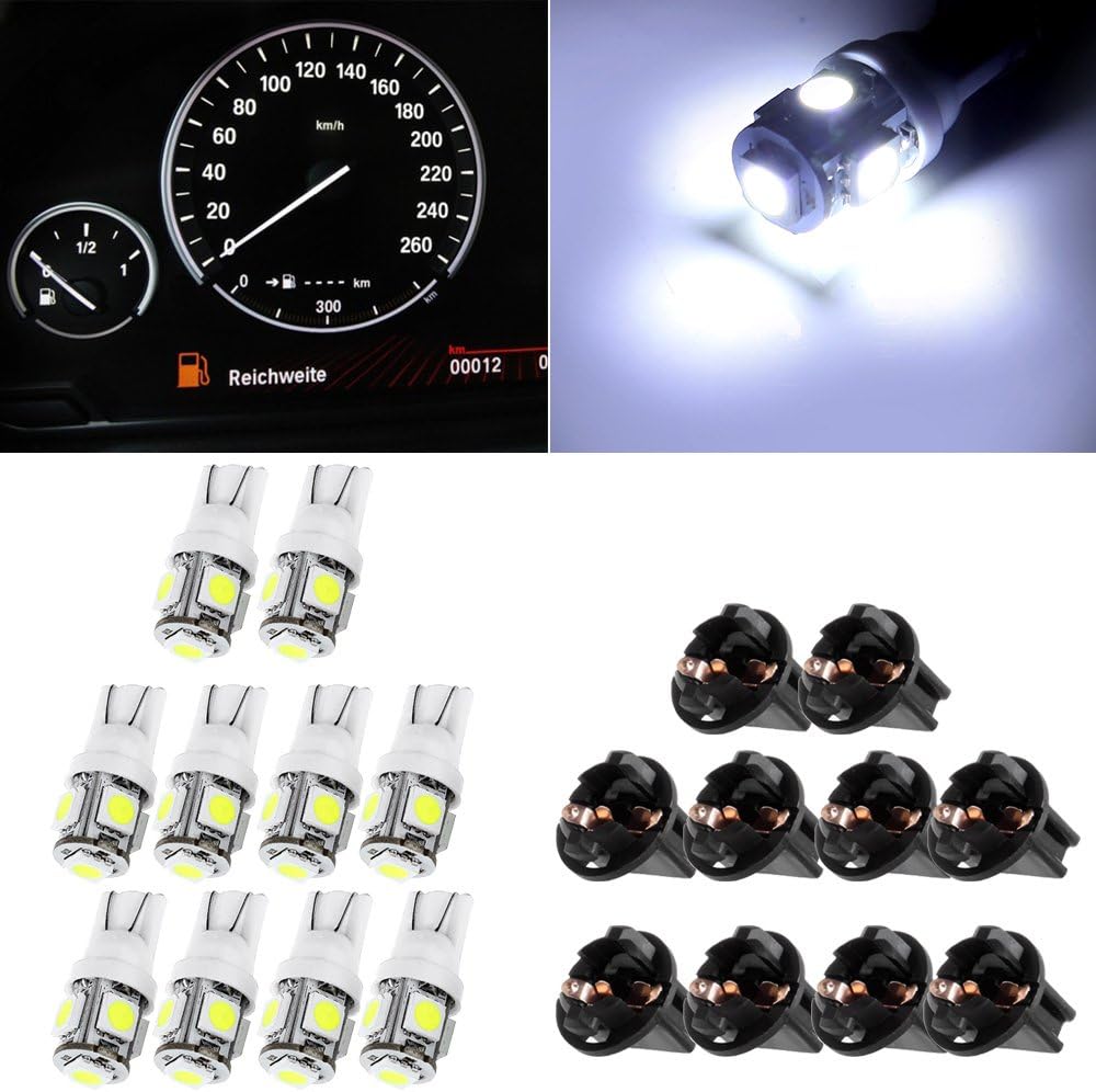 Amazon.com: cciyu (10) T10 5-5050-SMD PC194 LED Bulb Instrument Panel ...