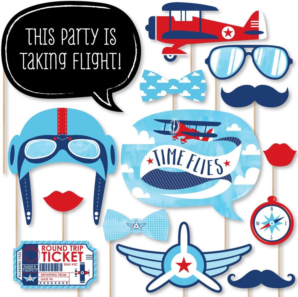 Amazon.com: Airplane Photo Booth Props with Stick, Plane Selfie Props ...