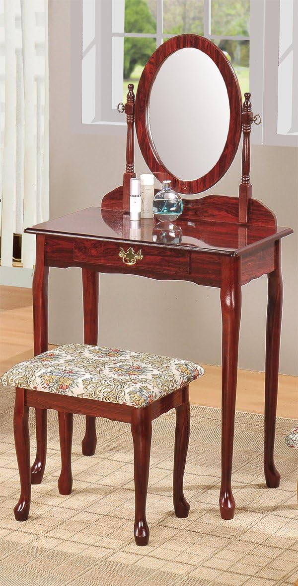 Amazon.com: Queen Ann Vanity Set Cherry Finish : Home & Kitchen