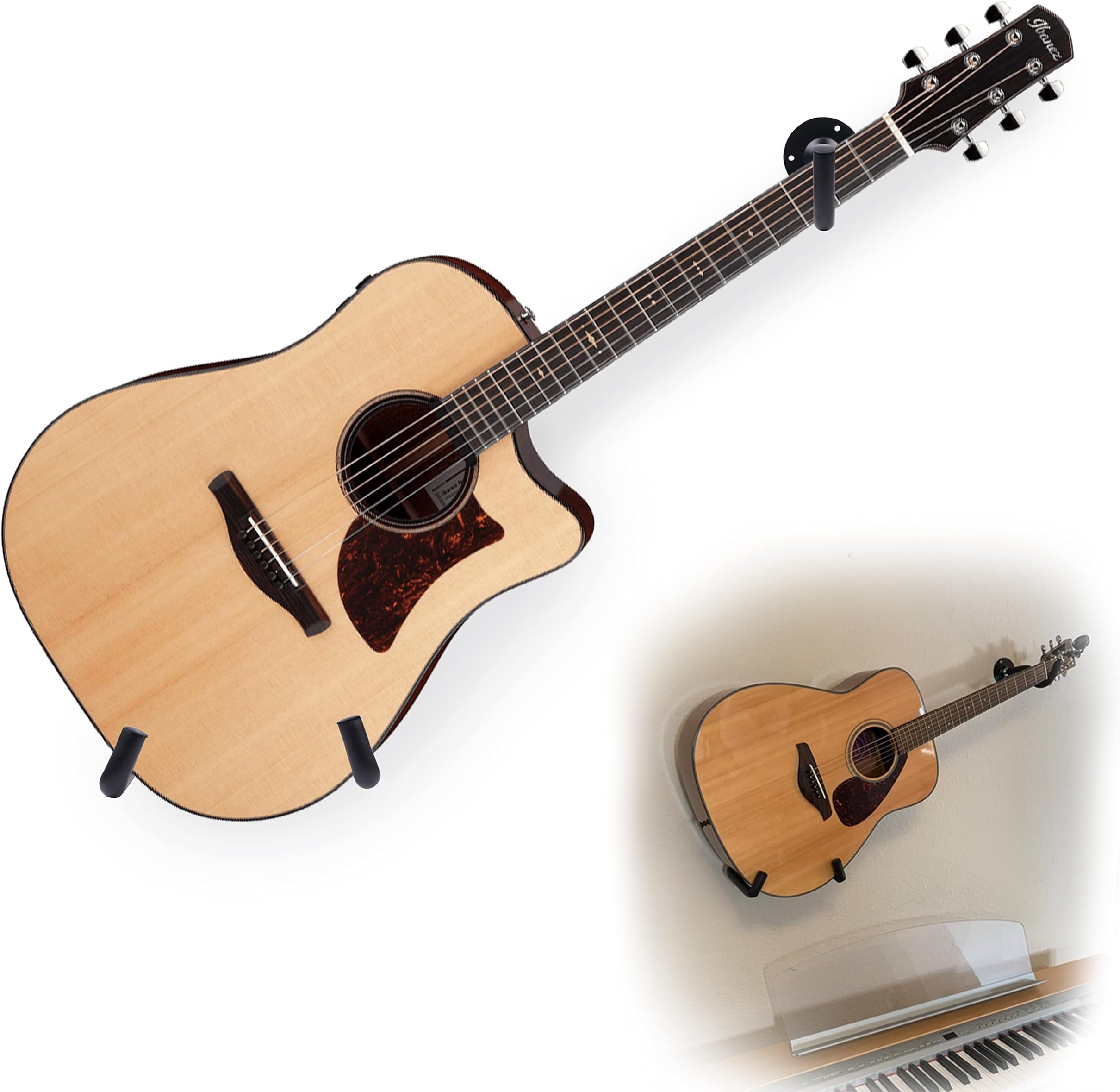 Amazon.com: Pmsanzay Horizontal Guitar Wall Mount Hanger, 2 Pack Guitar ...