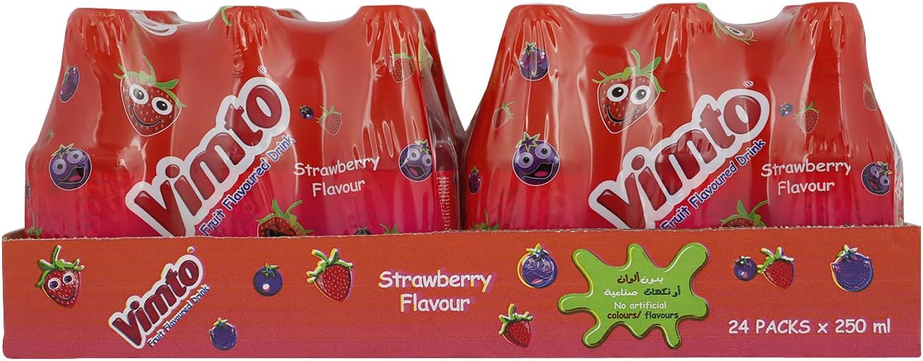 Vimto Strawberry Flavour Juice in Pet Bottle, 24 x 250 ml: Buy Online ...