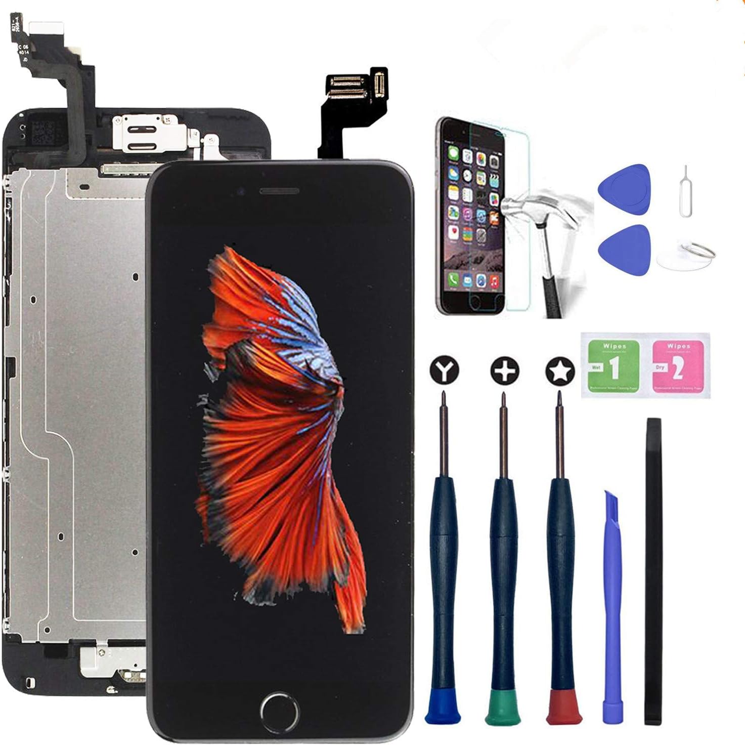 LL TRADER Schermo per iPhone 8 con Tasto Home Nero, Sensore di ...