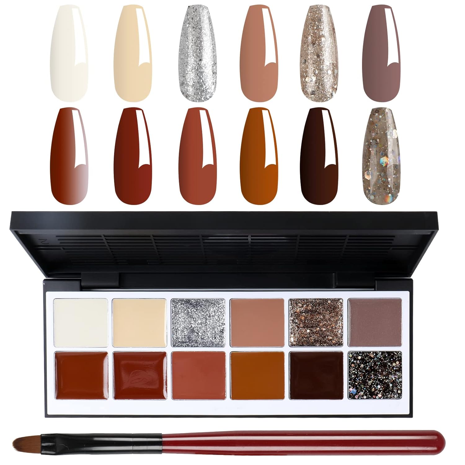 Amazon.com : Solid Cream Gel Nail Polish,12 Colors Gel Nail Polish Set ...