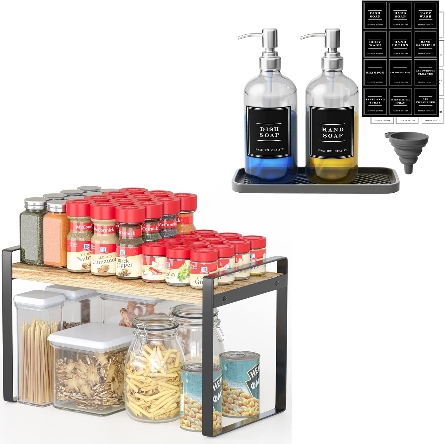 Amazon.com: Cabinet Pantry Shelf Riser, Countertop Organizer, Cupboard ...