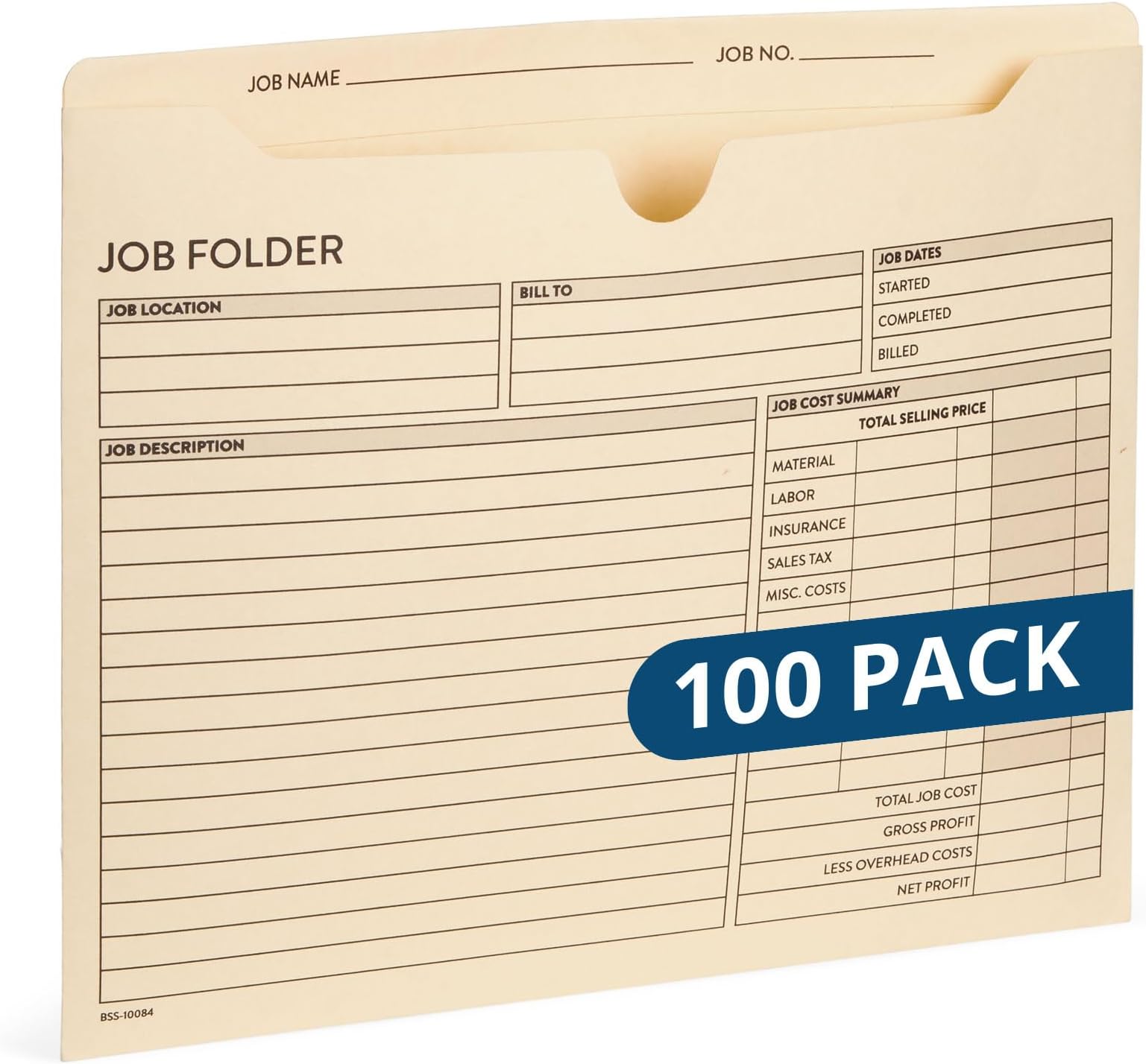 Amazon.com : ABC Vehicle Service File Folder, Preprinted Records, 10 x ...