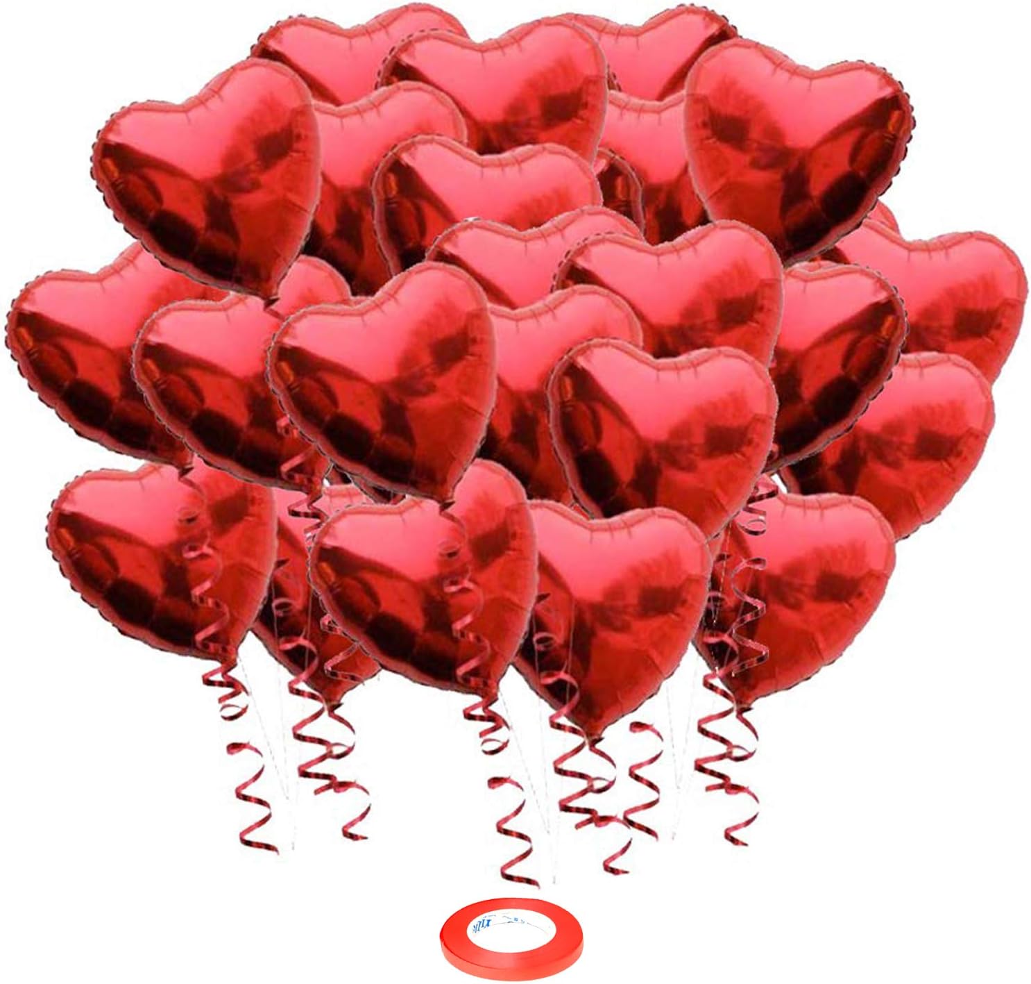 AMFIN® (Pack of 25) 9 Inch Red Heart Shaped Balloons/Heart shape ...