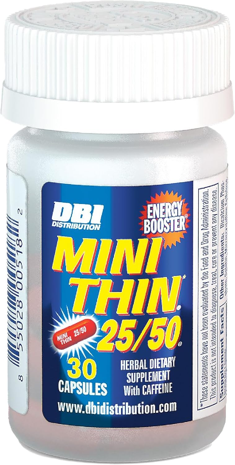 Amazon.com: Mini Thin 25/50 - Energy Capsules Formulated with Caffeine ...