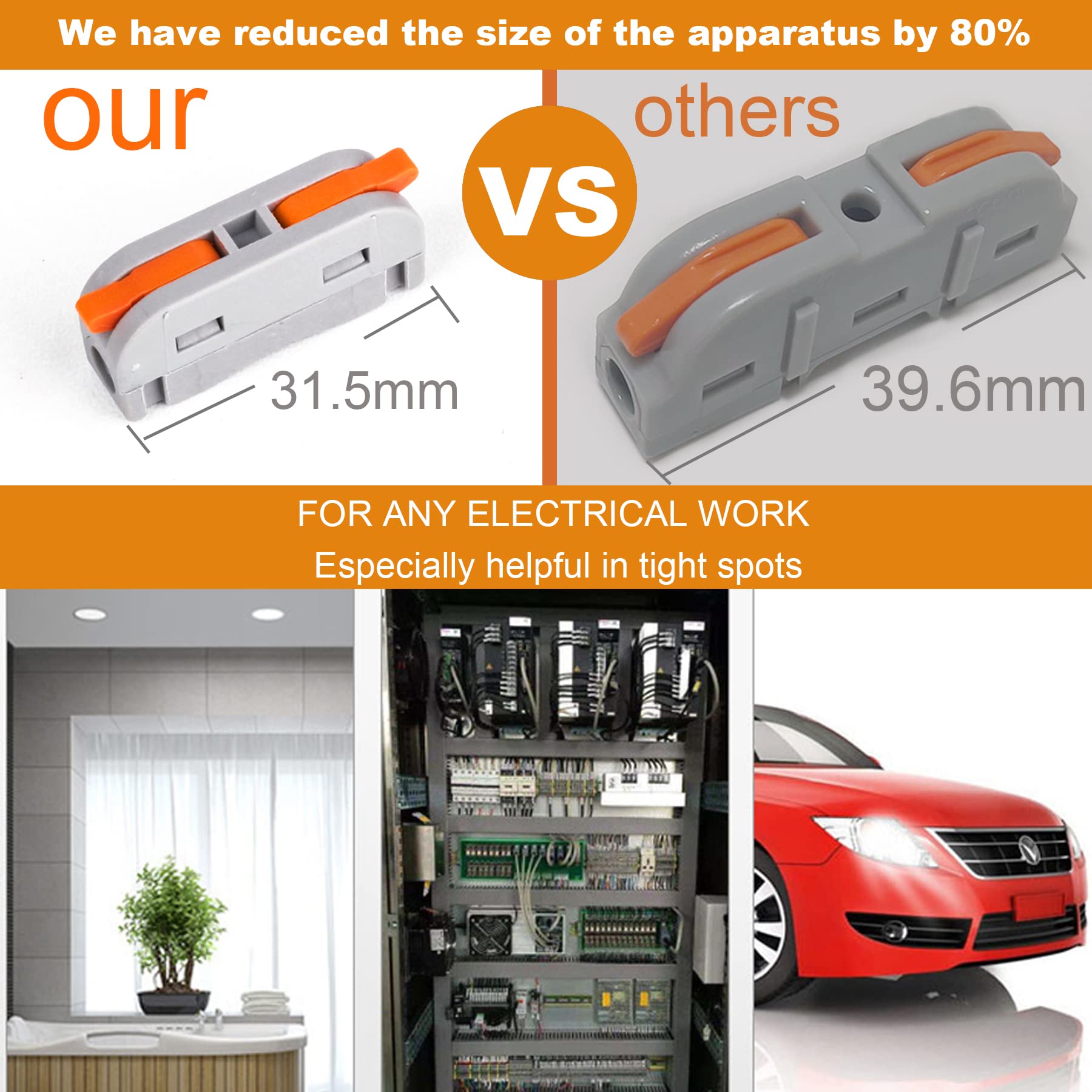 Snapklik.com : Lever Wire Nut Connectors Terminals Kit, 1 To 1 Inline ...