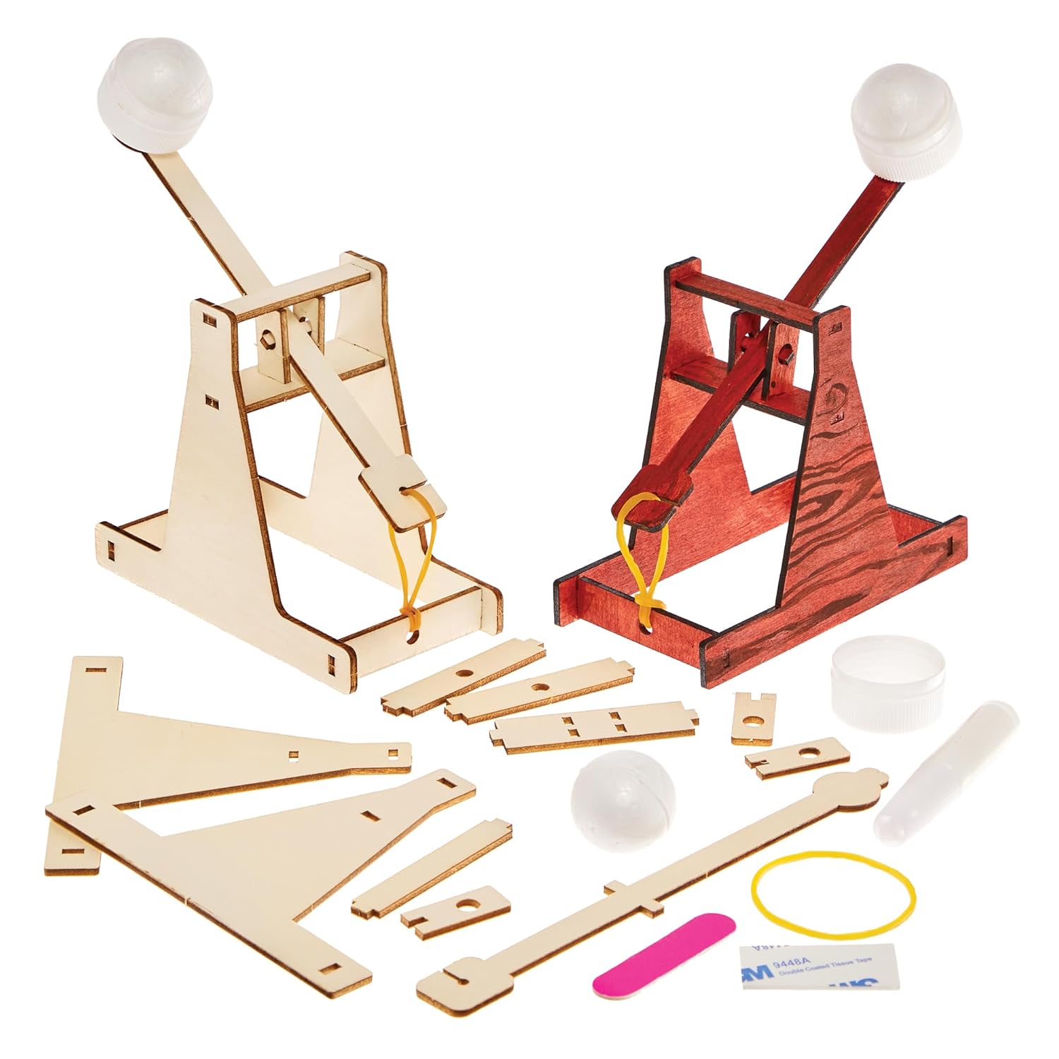 Baker Ross FN118 Wooden Trebuchet Catapult Kit - 2 Pack STEM Wooden ...