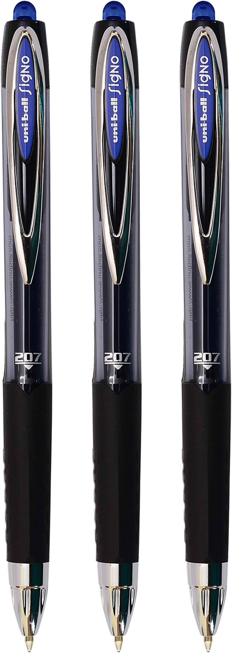 UNI-BALL Signo UMN207 0.7mm Retractable Gel Pen | Blue Ink, Pack of 3 ...