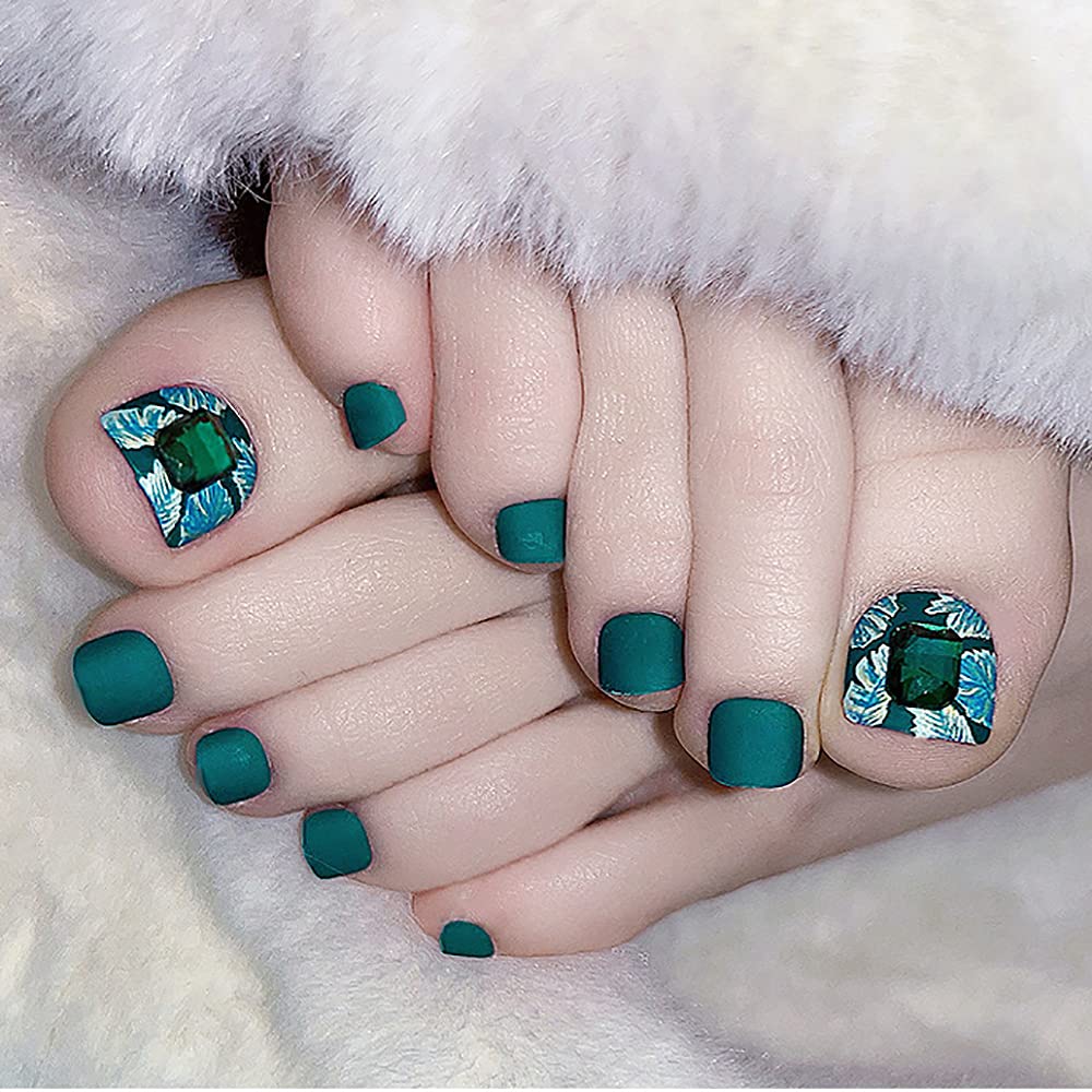 Green Toe Nail Designs
