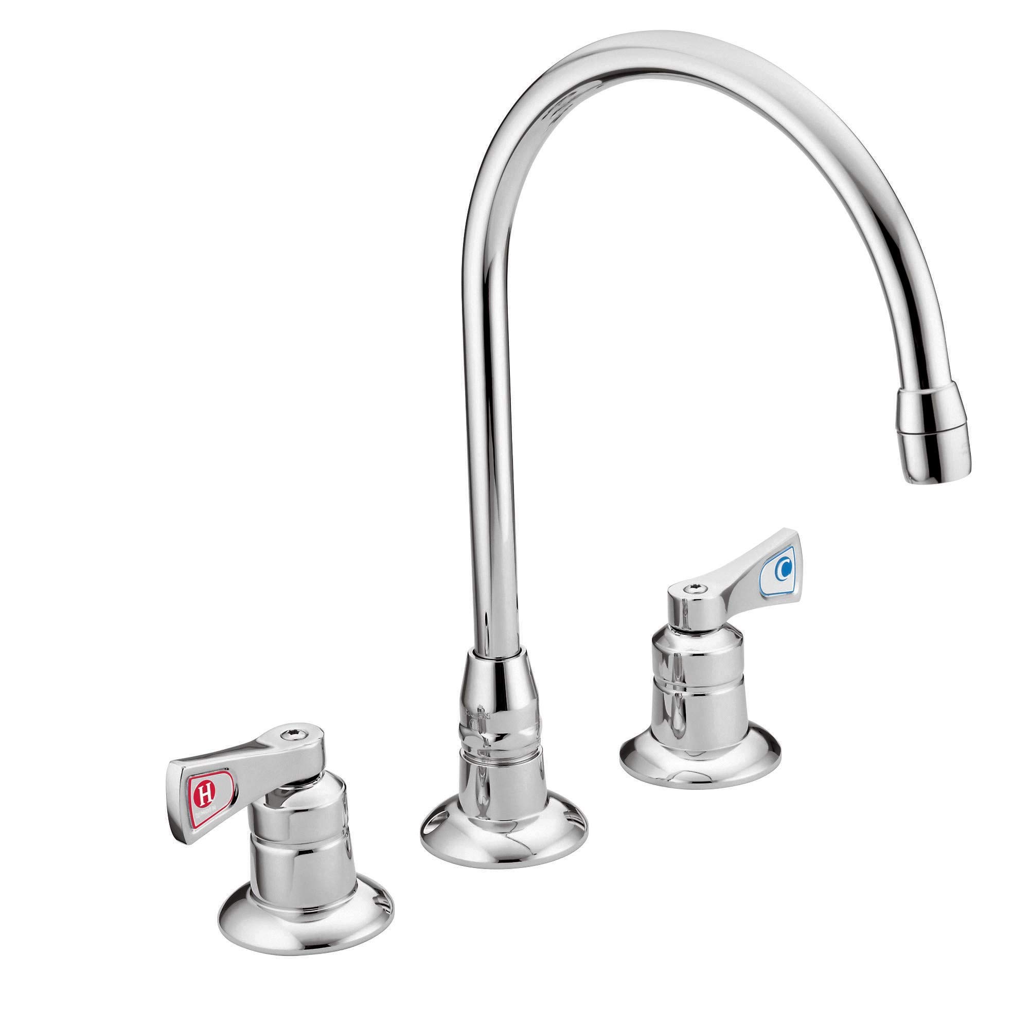 Moen 8227 Commercial M-Dura Widespread Kitchen Faucet 2.2 gpm, Chrome ...