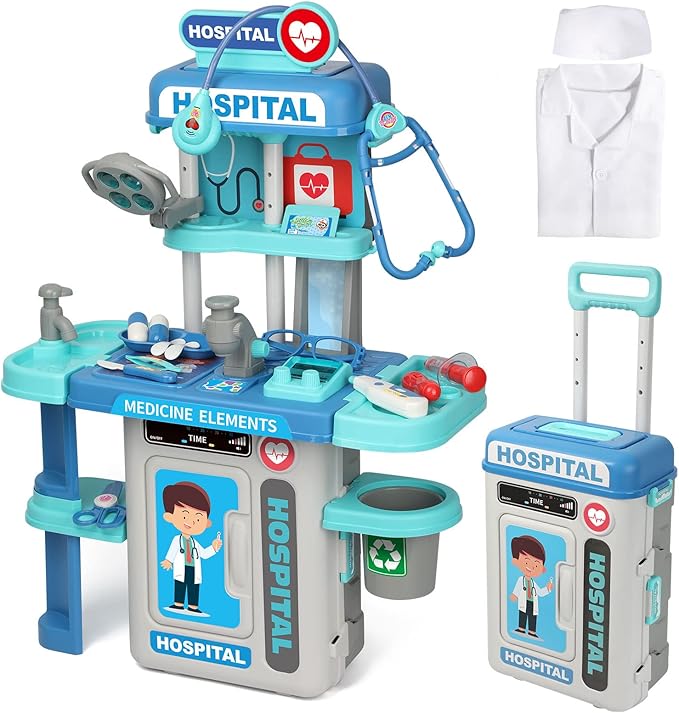 Amazon.com: Phobby Doctor Kit for Toddlers Aged 3 4 5, 2 in 1 Kids ...