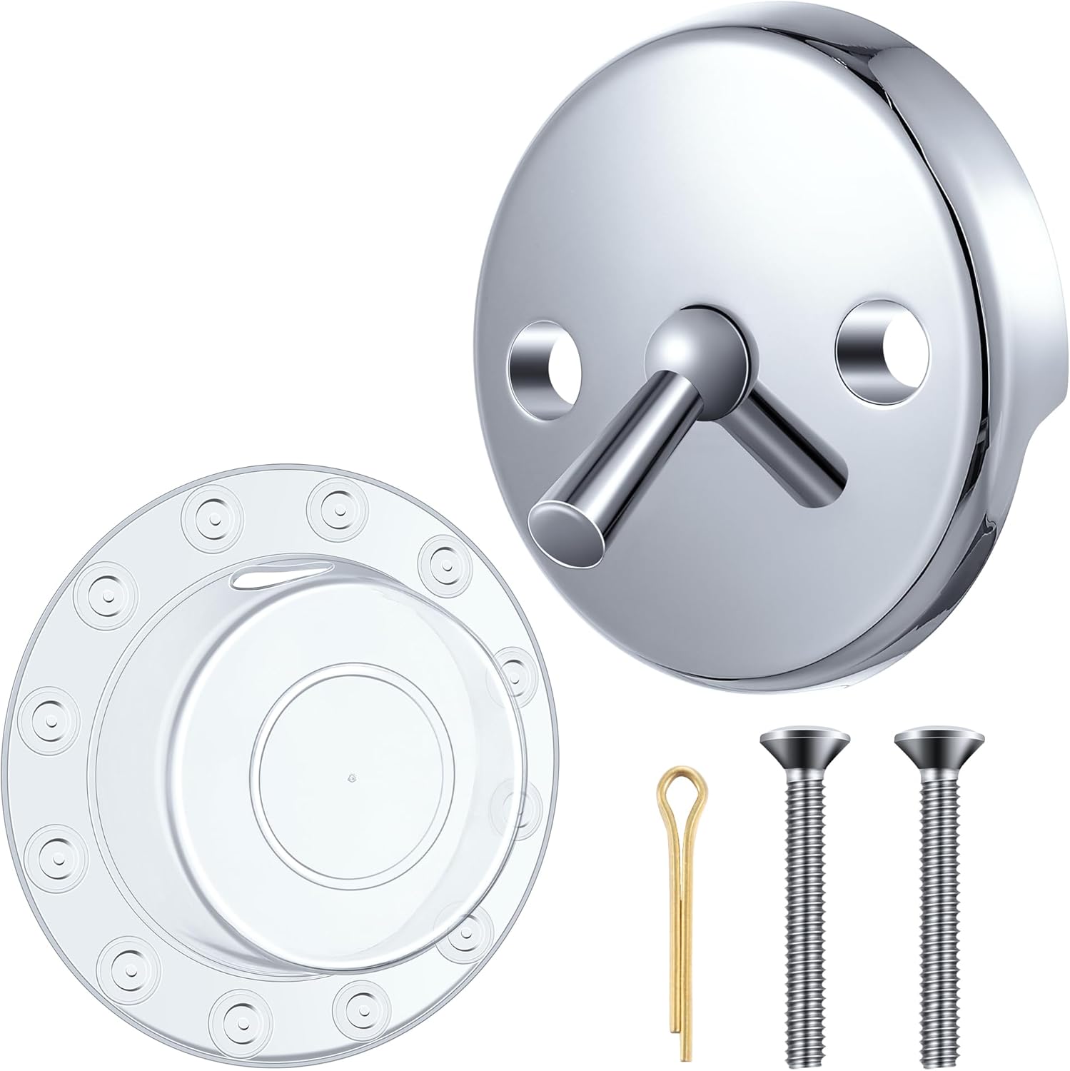 Feekoon Bathtub Overflow Plate with Trip Lever, with Clear Bathtub ...