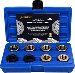 AUTOOL 8pcs Axle Spindle Threading Tool Set, Axle Thread Repair Kit ...