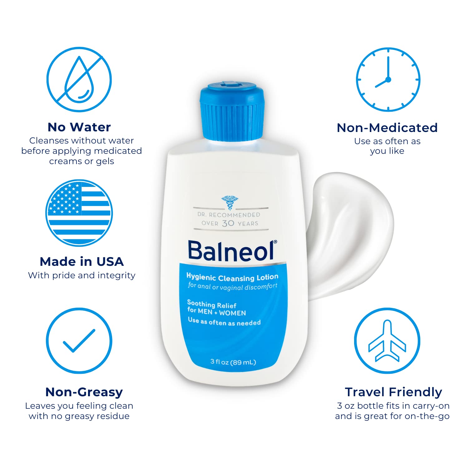 Buy Balneol Hygienic Cleansing Lotion for Women and Men, Soothing ...