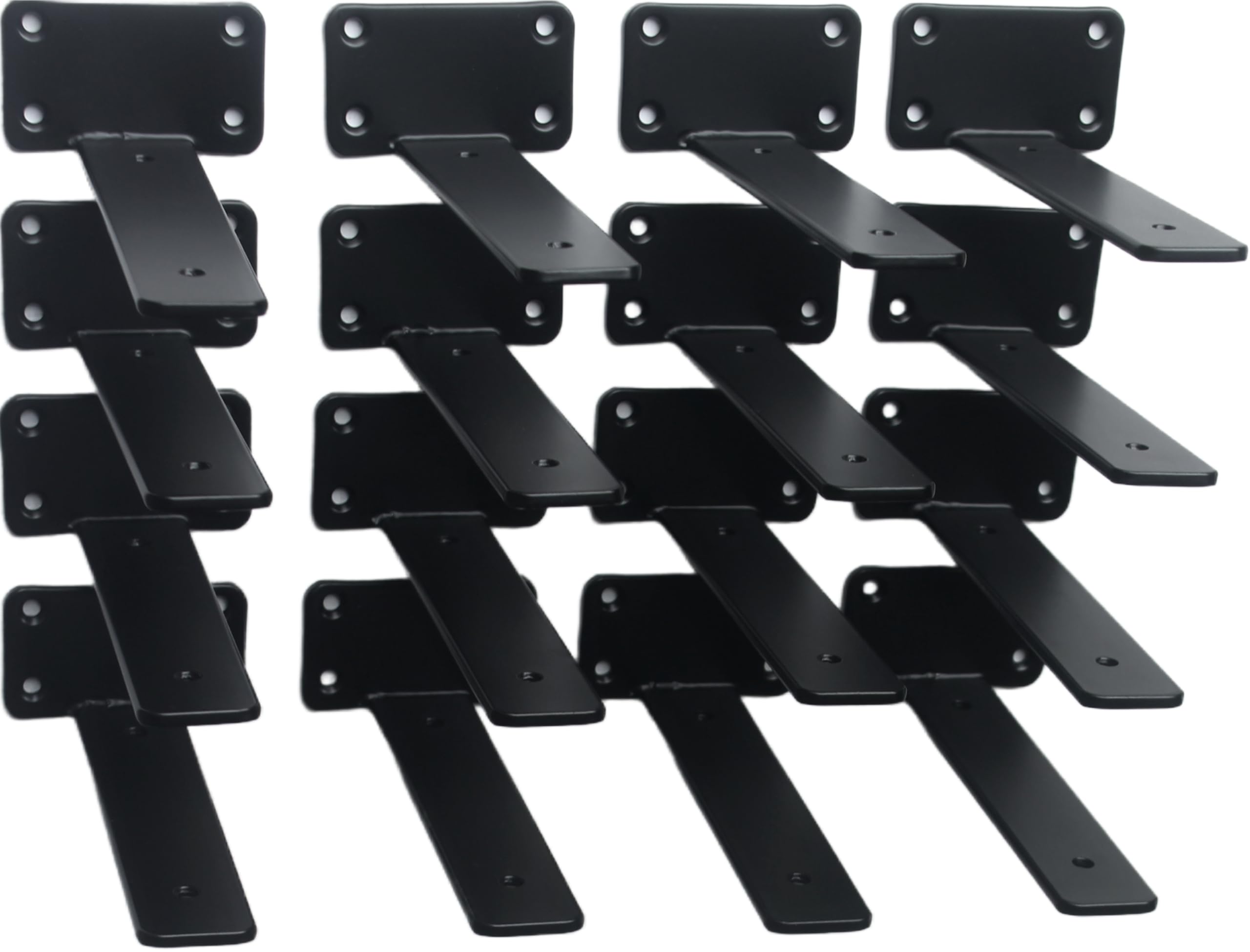 Snapklik.com : 16 Pack - 7 Inch Black Hidden L Shelf Bracket