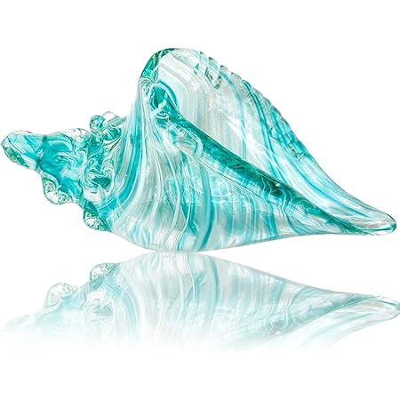 Amazon.com: HOWFIELD Hand-Blown Glass Conch Home Decor - Glass Sea ...