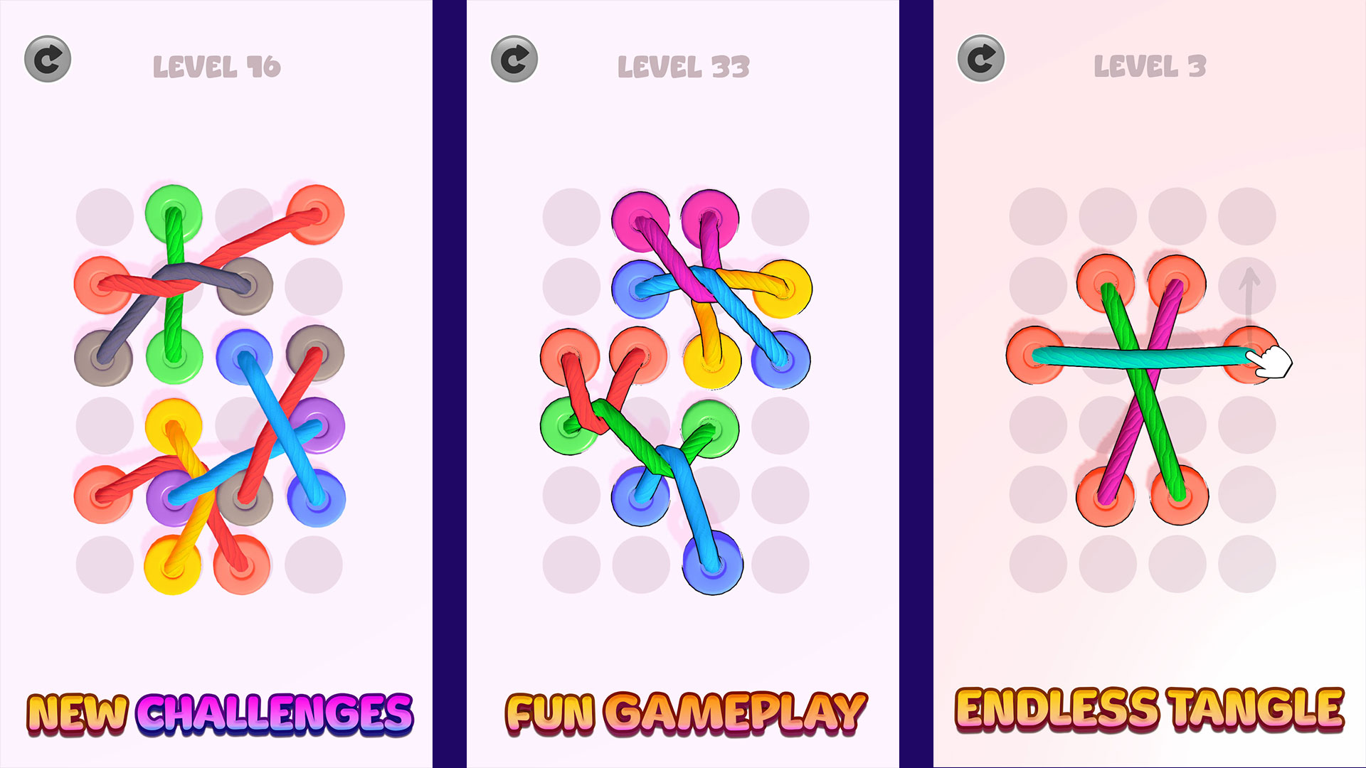 Rope Master 3D Twisted Tangle Puzzle – Untangle & Sort the Color Ropes ...