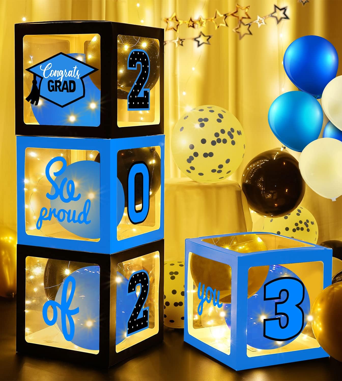 Amazon.com: Woanger 44 Pcs Graduation 2024 Box Balloon and LED Light ...