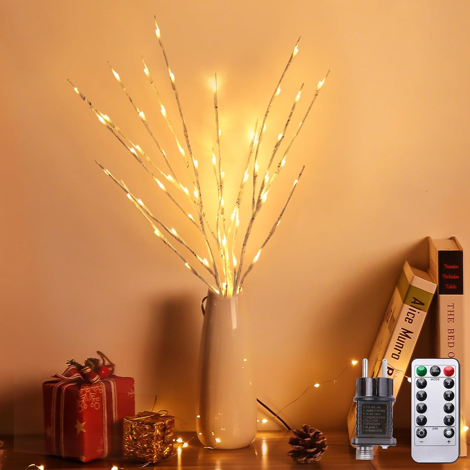 Kinamy Albero Led, Set di 3 Albero Luci Led Rami, 60 LED 8 Modalità di ...
