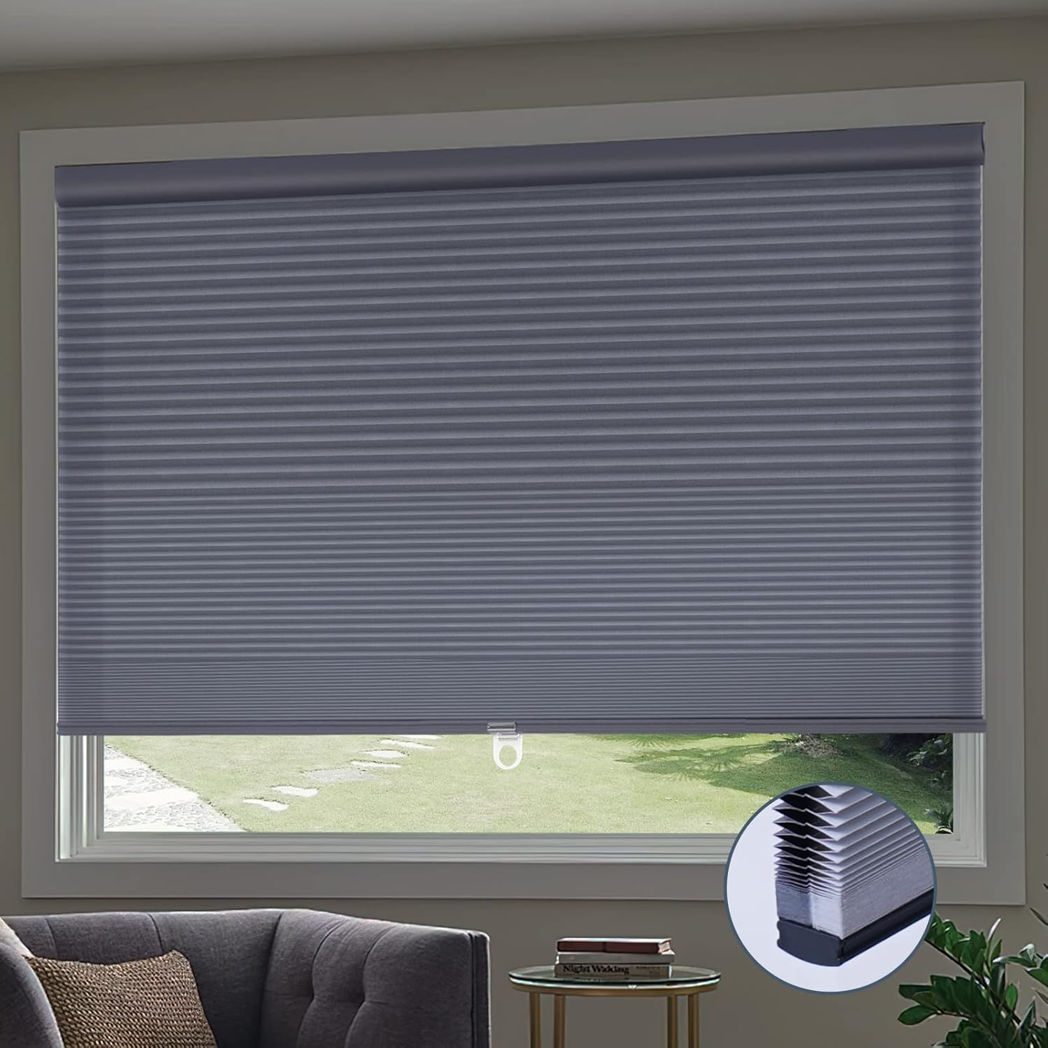 Amazon.com: Bliwans Cellular Shades, 100% Blackout Cordless Honeycomb ...