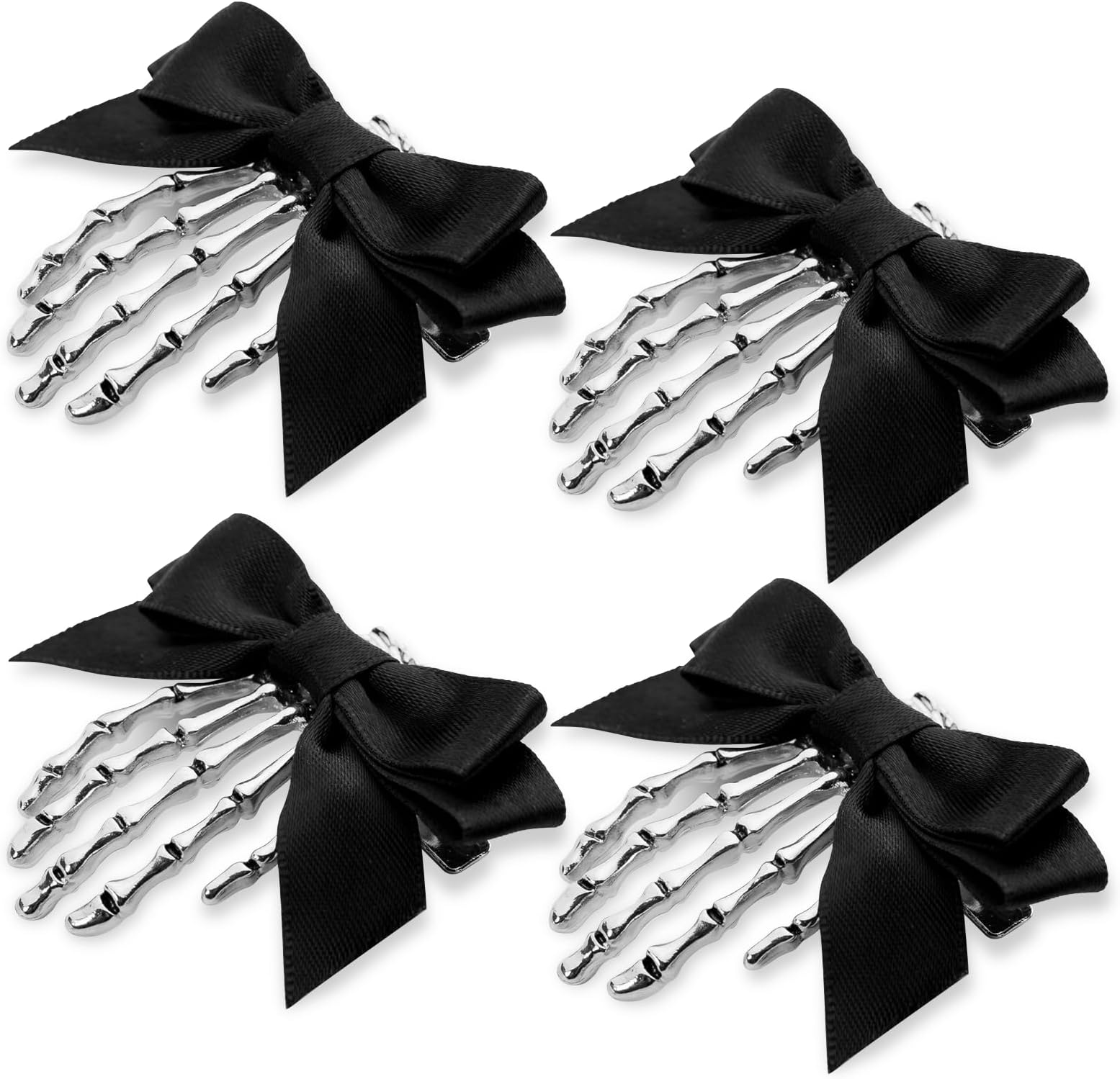 Amazon.com : Halloween Skeleton Hands Bone Hair Clips - White and Black ...